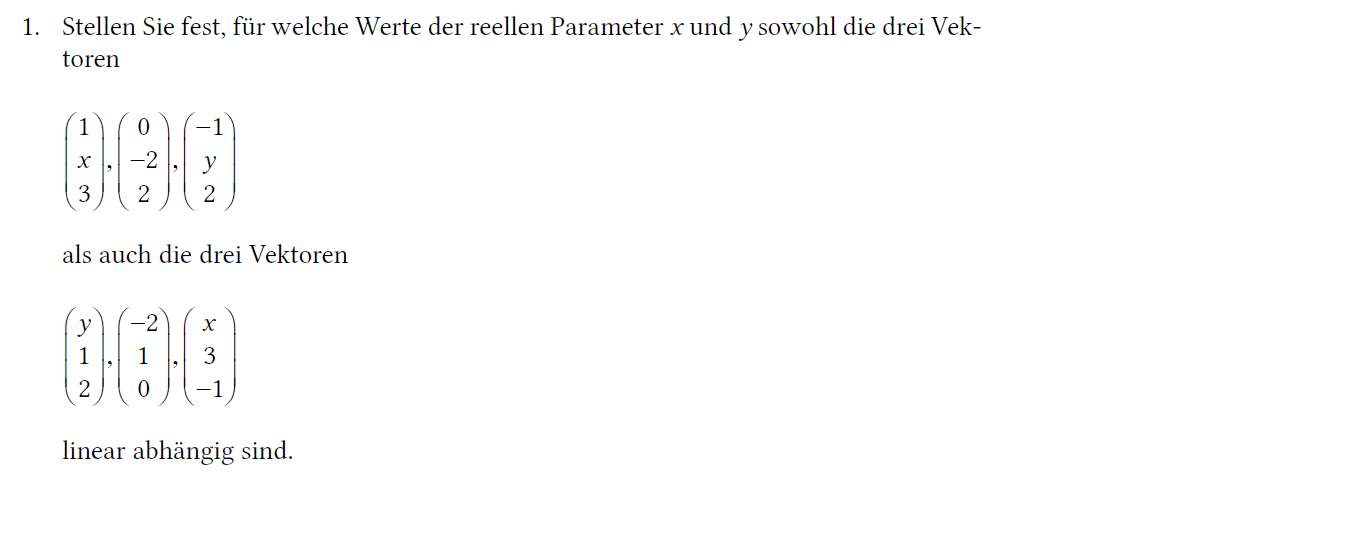 www.mathefragen.de - Lineare Abhängigkeit von Vektoren