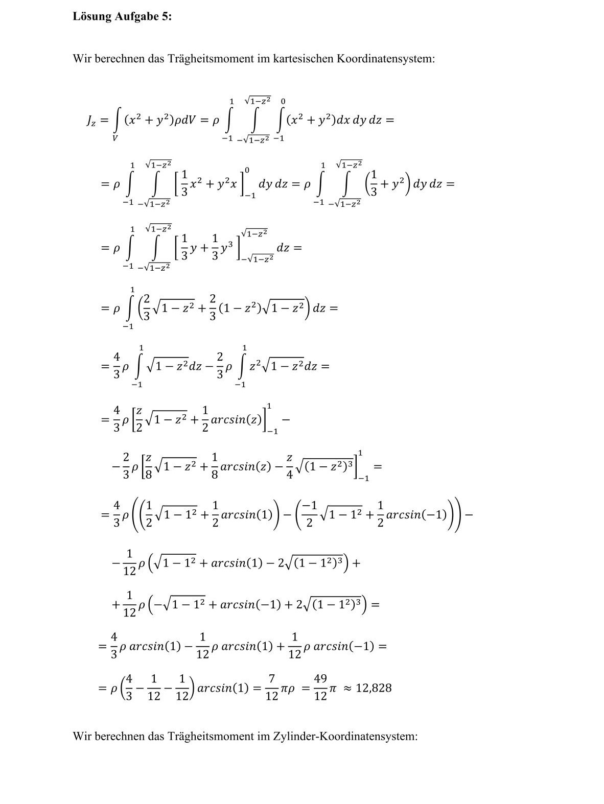 www.mathefragen.de - Mathe Mehrfaches Integral Volumenintegral