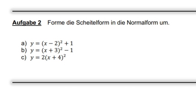 www.mathefragen.de - Wie forme ich die scheitelform in die normalform um