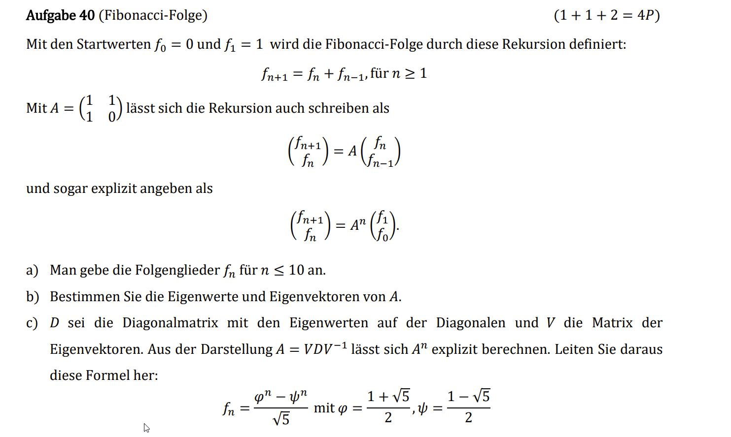www.mathefragen.de - Fibonacci Folge / Formel aus Diagonaldarstellung ...