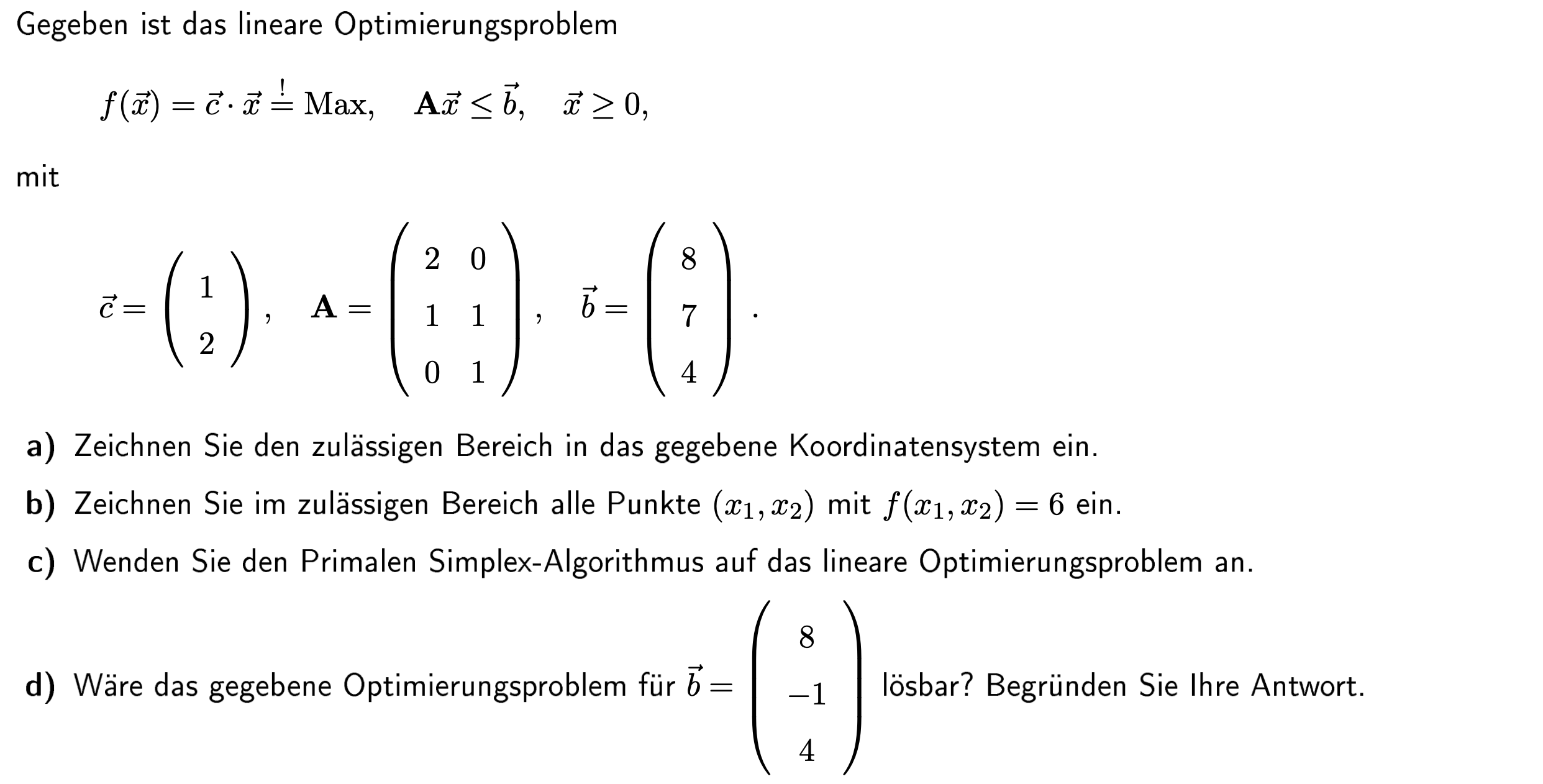 www.mathefragen.de - Lineare Optimierung : Zulässiger Bereich leer
